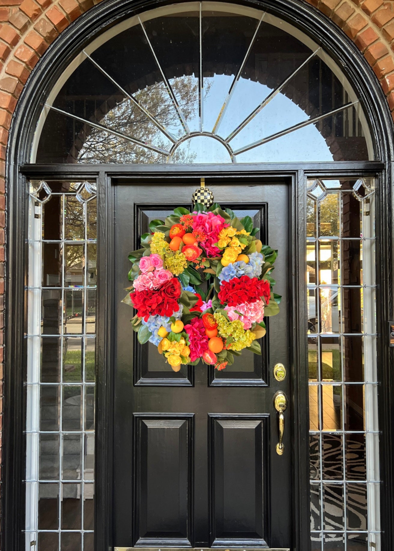 The “Mackie” bright, fabulous mixed floral wreath 30” – Grace Harris ...