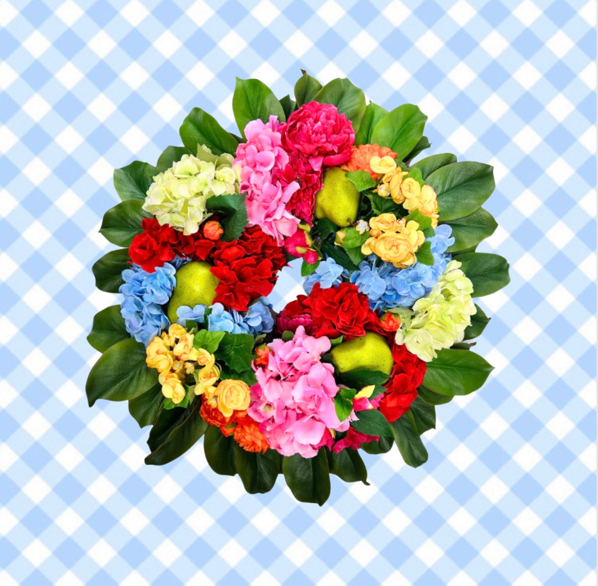 The “Mackie” bright, fabulous mixed floral wreath, 3 sizes – Grace ...