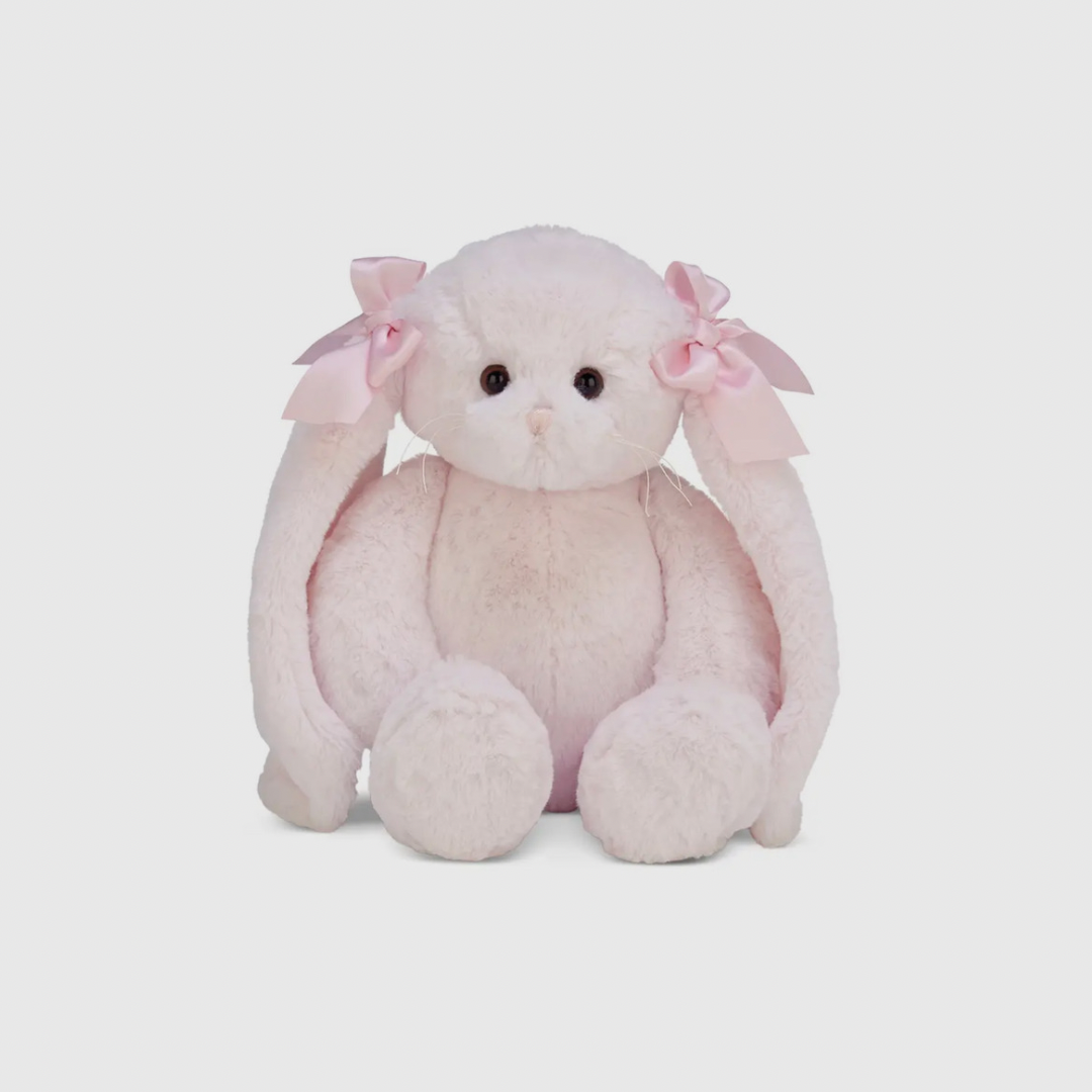 Pink snuggle bunny with bows – Grace Harris Collection